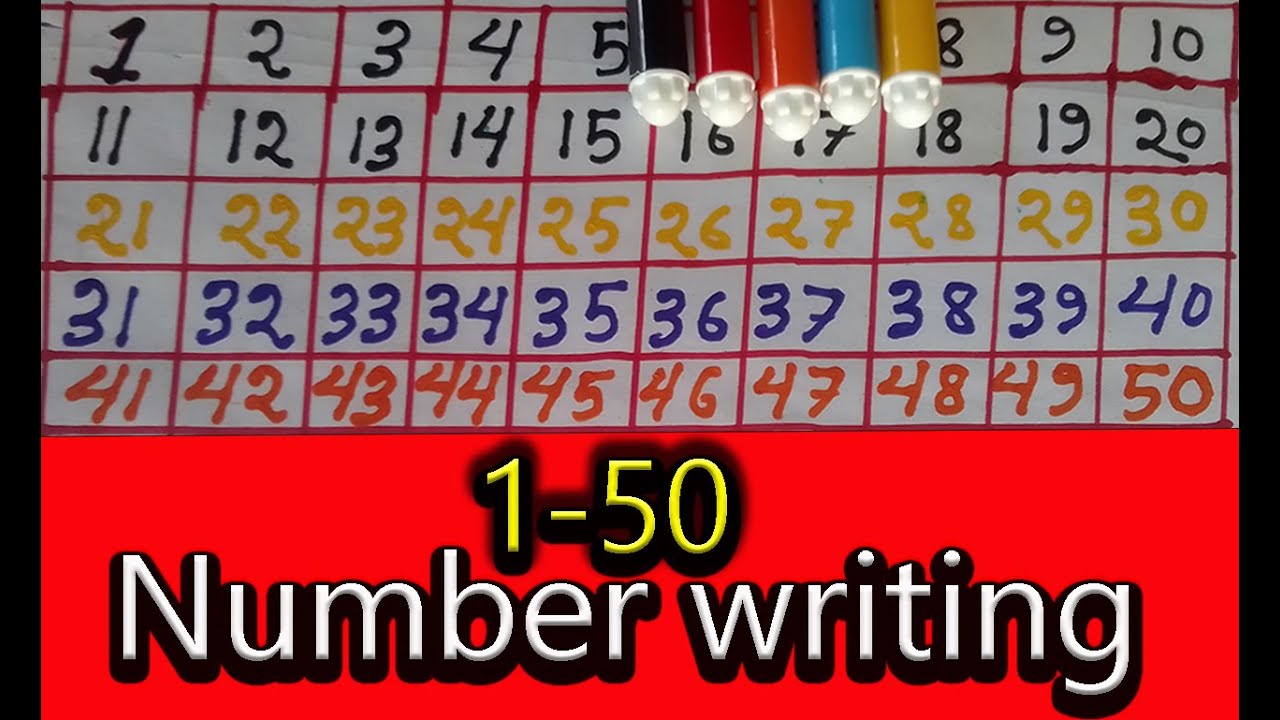1 2 3 counting writing, 1 -50 number writing, 1-50 পর্যন্ত গণনা শেখা ...