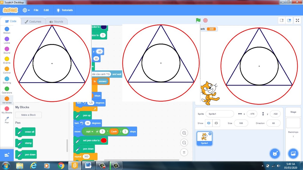 Scratch 3.0| Hướng Dẫn Cách Xác Định Tâm Và Vẽ Đường Tròn Ngoại Tiếp Và ...