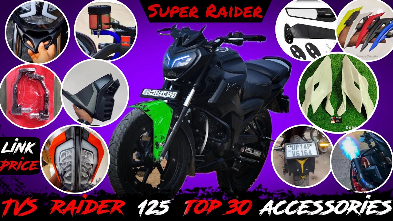 TVS Raider 125 full modification🔥 Raider 125 all accessories underbelly ...