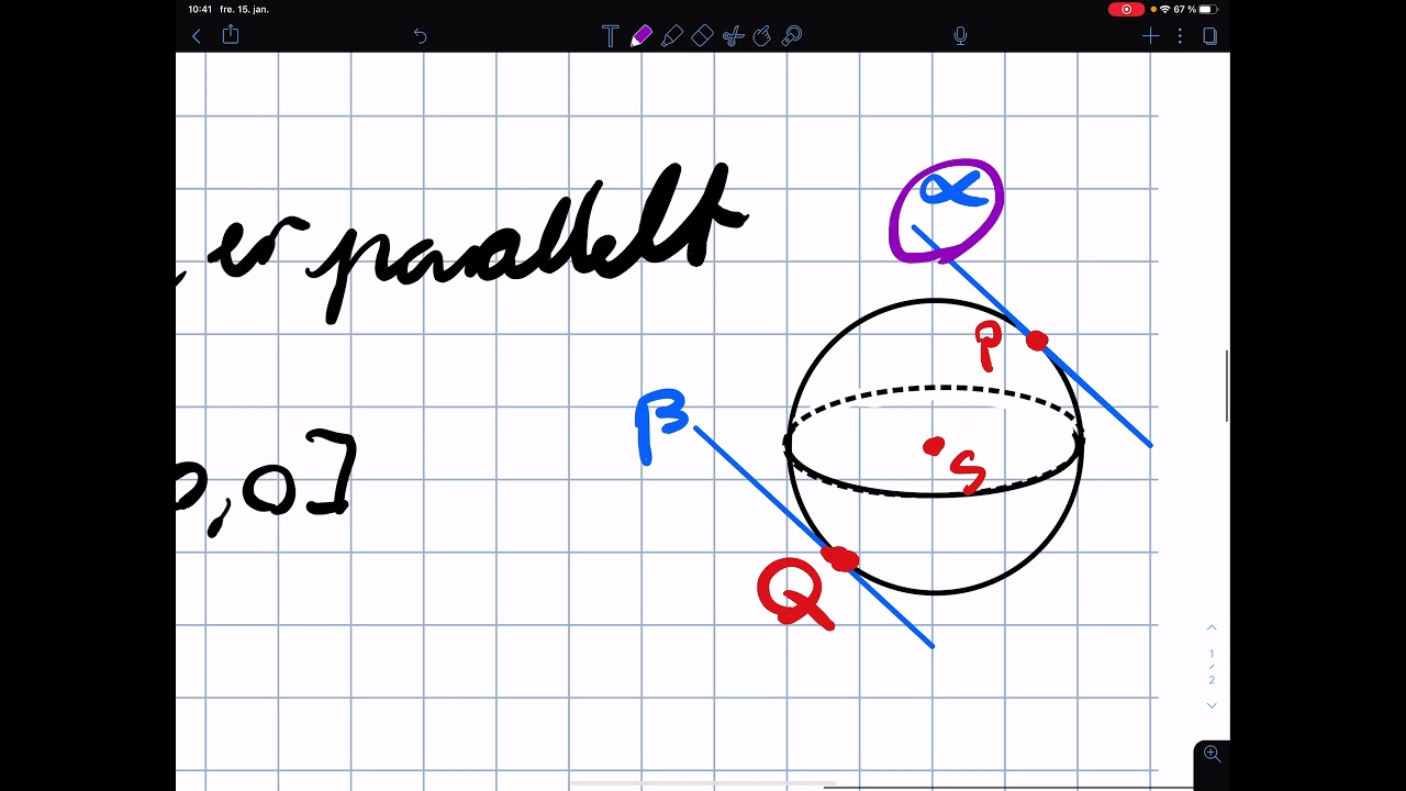 R2: 5E Kuleflater 6: Når plan tangerer en kule - YouTube