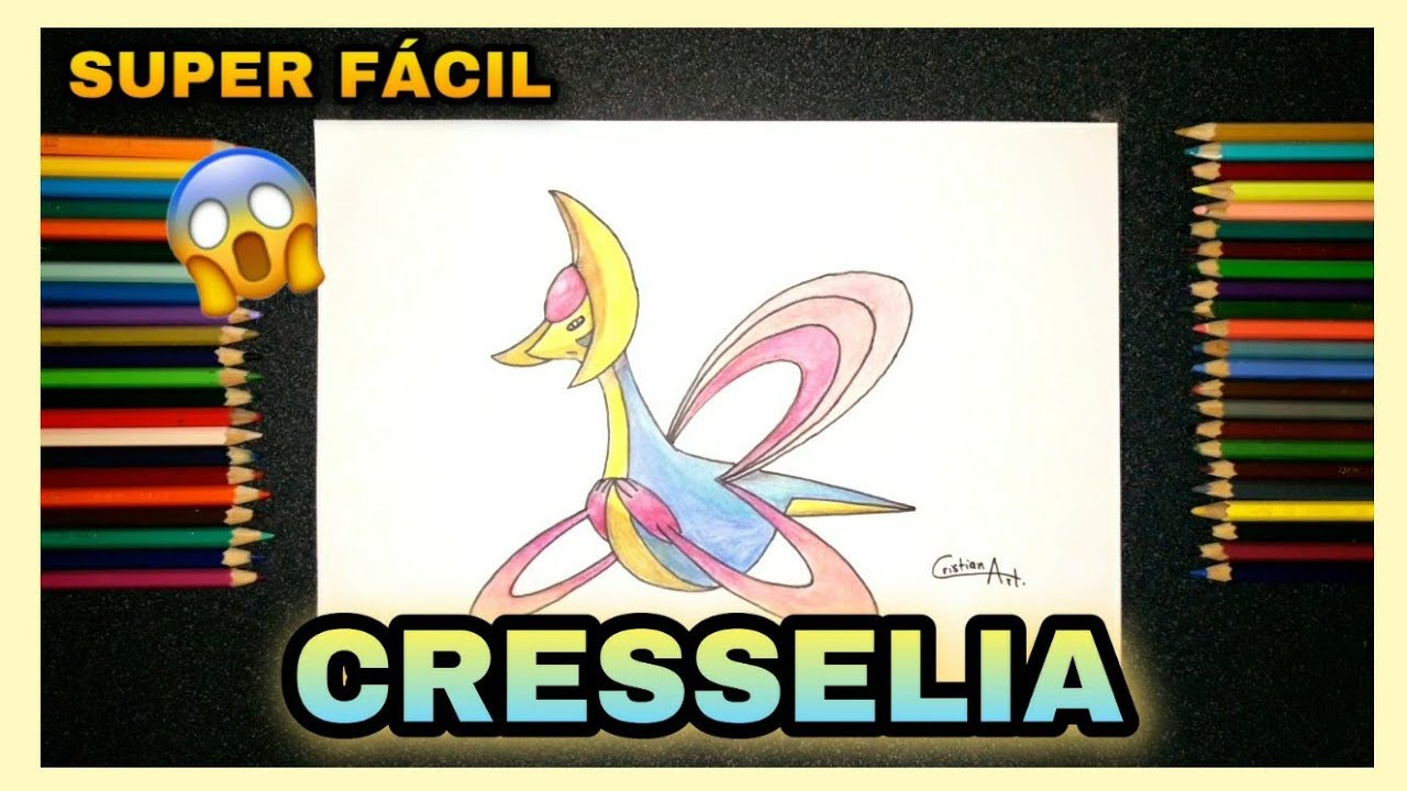 COMO DIBUJAR A CRESSELIA | HOW TO DRAW CRESSELIA | POKEMON LEGENDARIO ...