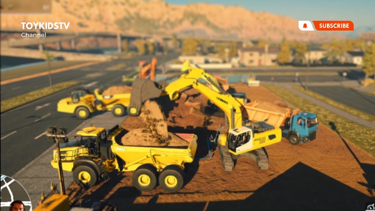 Excavator For Kids, Dump Trucks, Crane, Wheel Loader: Digging the Soil ...