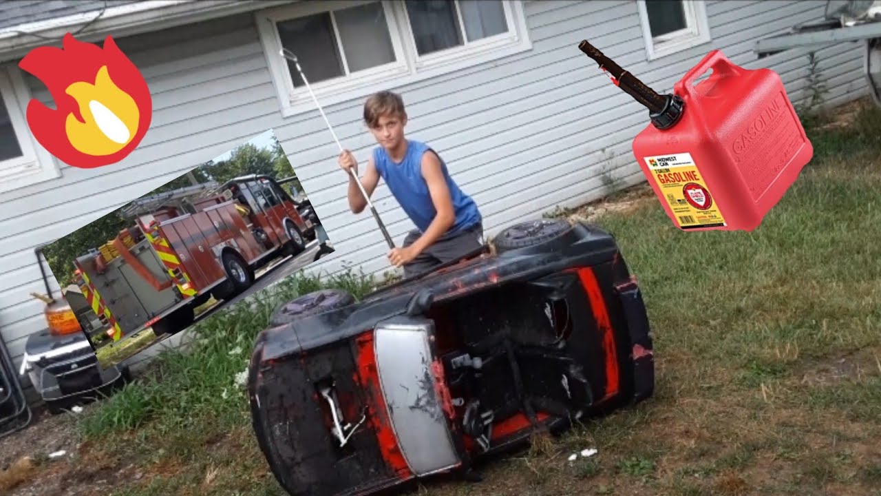 Destroying a Toy Car(fire department called) - YouTube