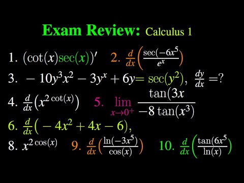 Calculus 1 Exam Review Part5 - YouTube