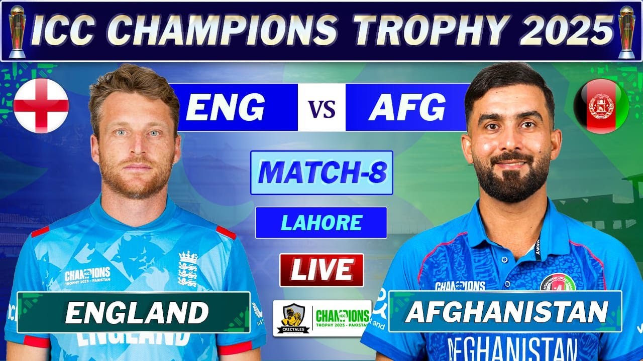 ENGLAND vs AFGHANISTAN MATCH 8 LIVE COMMENTARY | ICC CHAMPIONS TROPHY ...