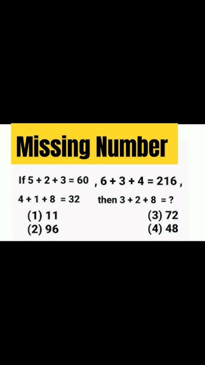 Missing Number series Reasoning Shorts Question #missingnumbertricks #missingnumberreasoning # ...