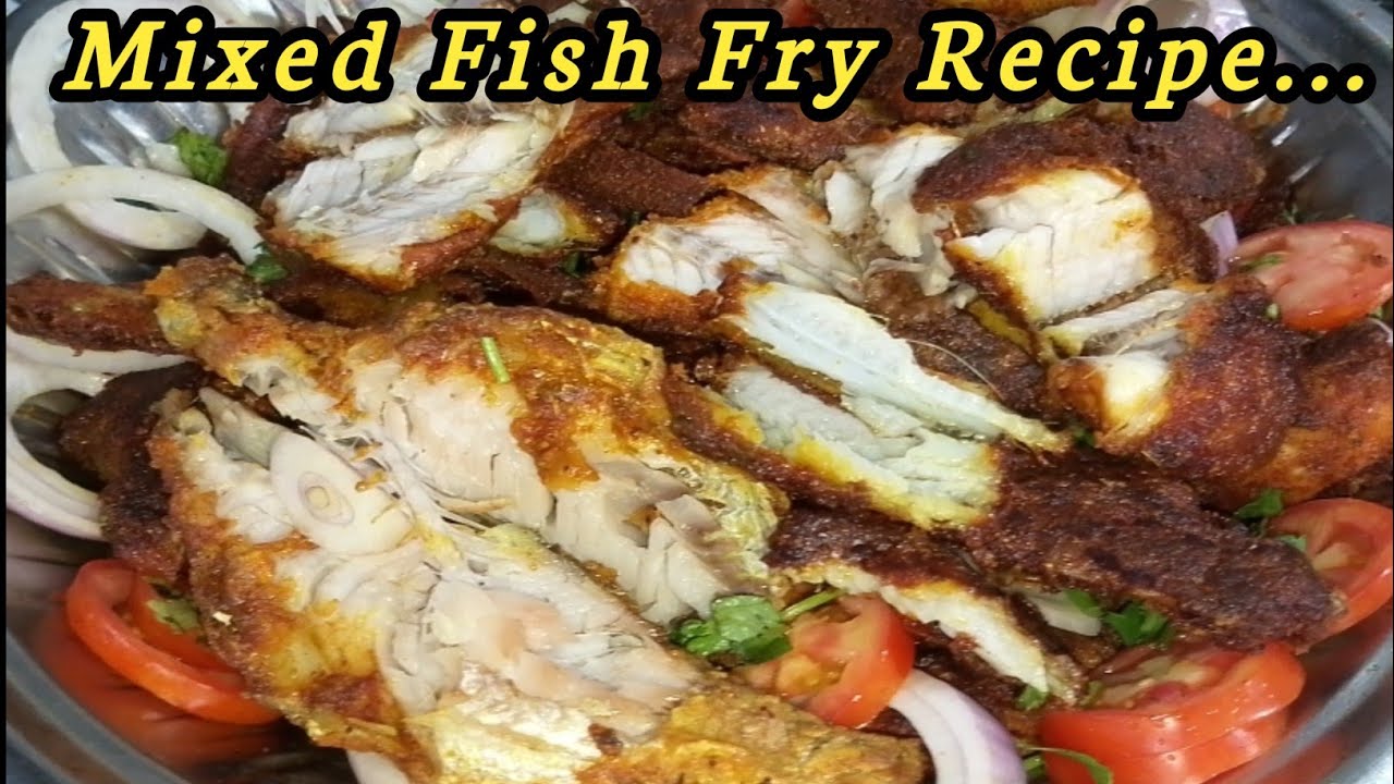 Rawas, Ekru, Mandeli, Bombil Mixed Fish Fry Recipe | Easy Fish Fry ...
