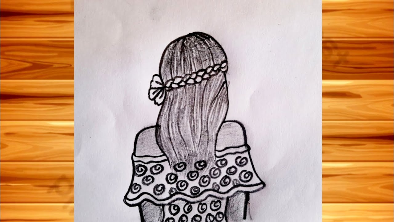 How to draw a girl easy step by step || girl drawing with beautiful ...