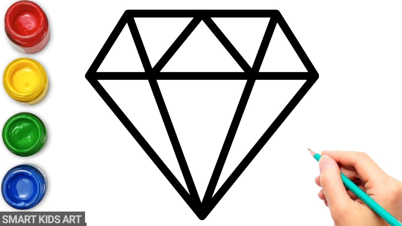 How To Draw Diamond | Diamond Drawing | Draw Smart - YouTube