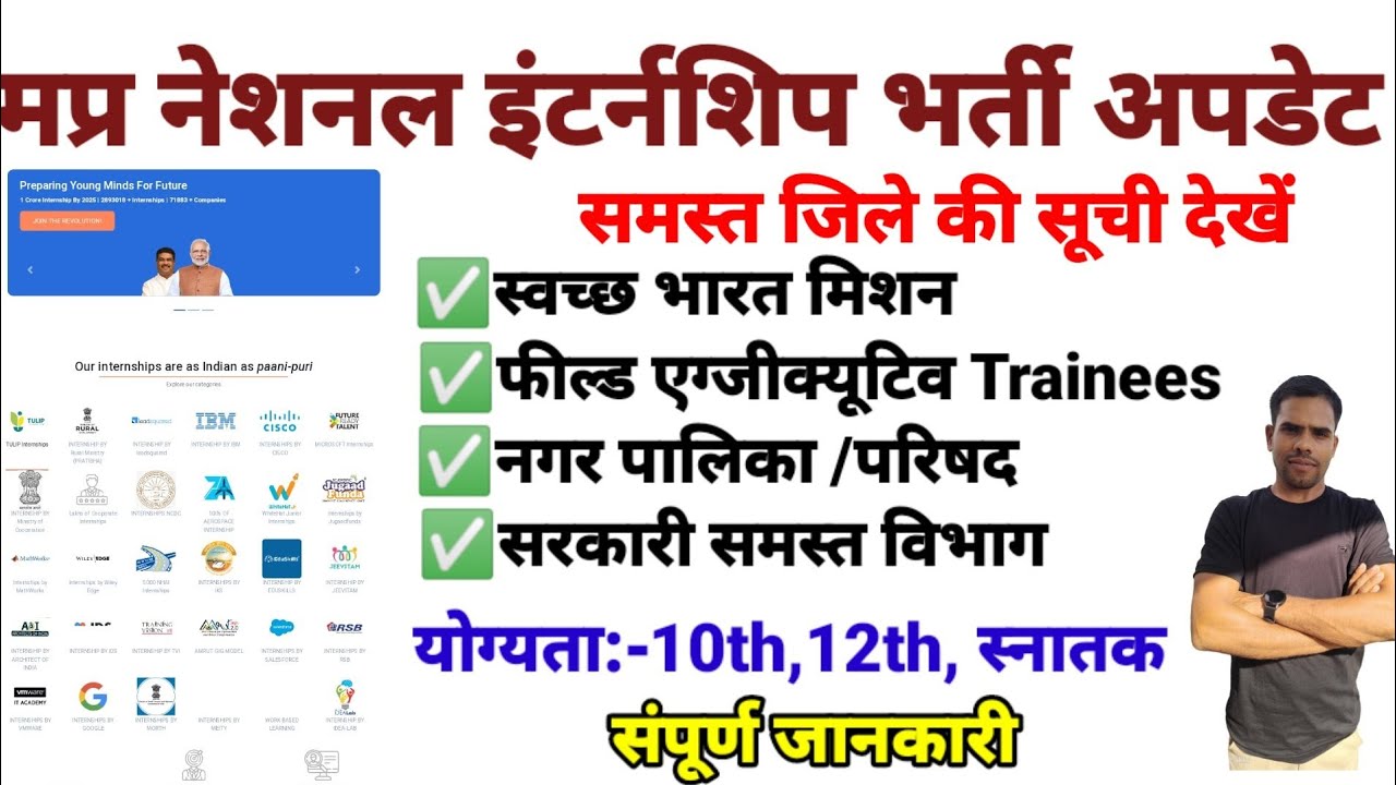 मध्य प्रदेश इंटर्नशिप भर्ती अपडेट 2023 | National Intership ...