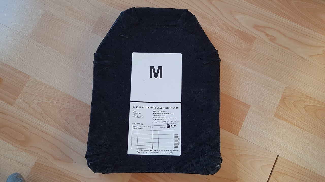 NFM - Baldur UHMWPE Insert Armor Plate For Bulletproof Vest - YouTube