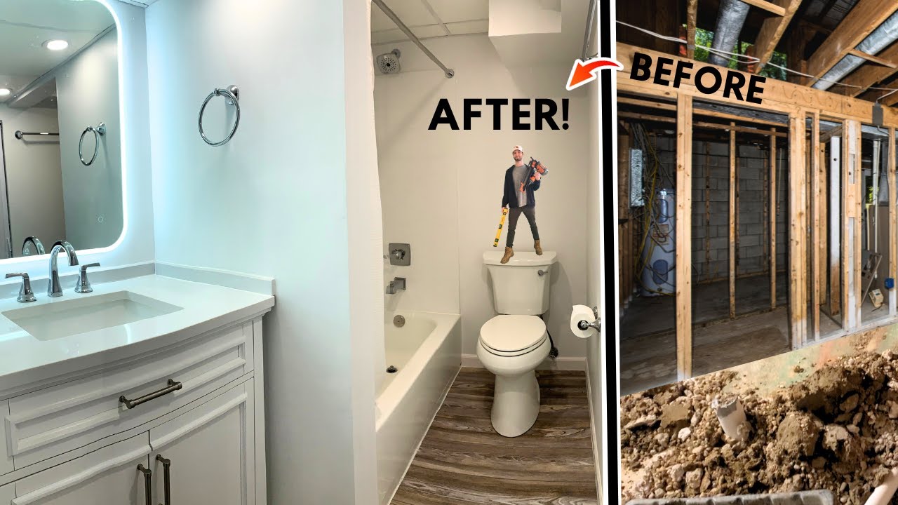 DIY Basement Bathroom Addition from Start to Finish (Learn How to Add a ...