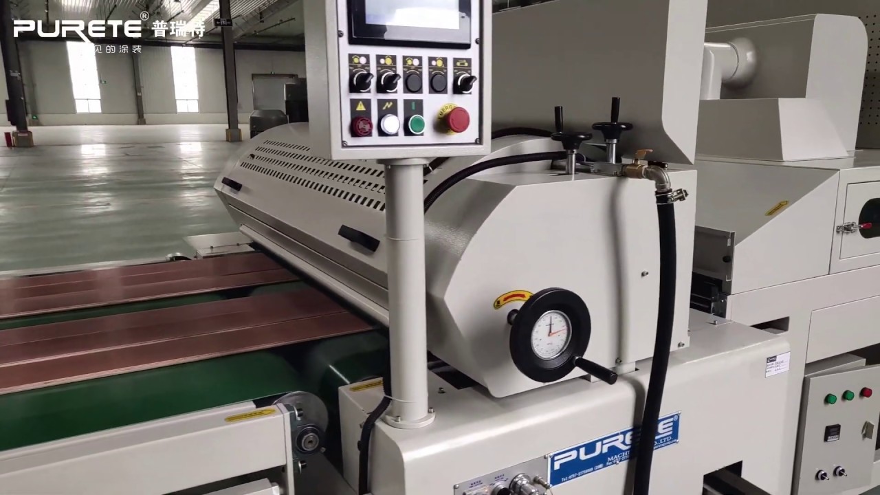 Solid Flooring UV Coating Line - YouTube
