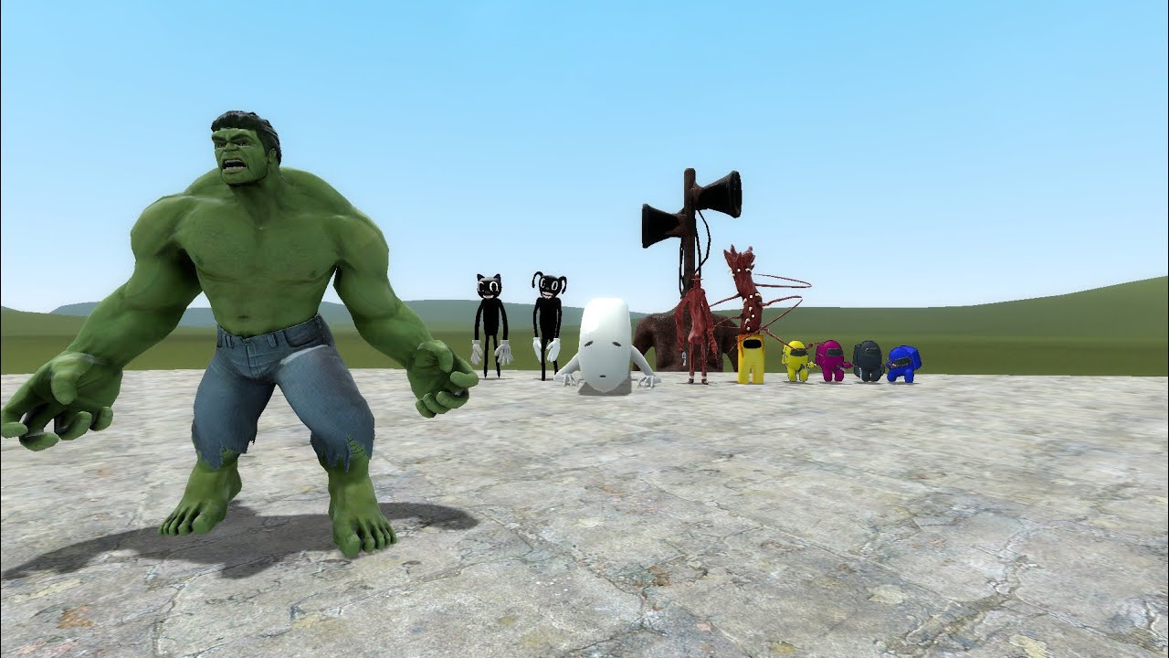 HULK VS AMONG US CREATURES!!! Garrys Mod Sand Box - YouTube