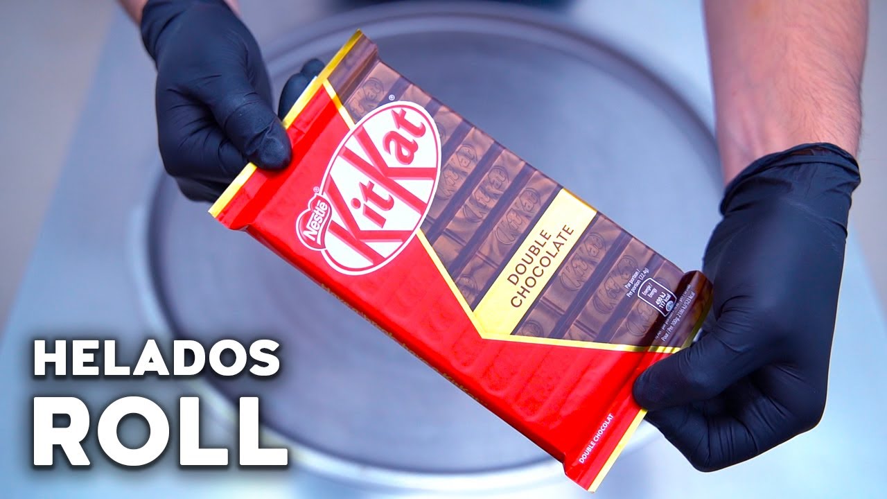 Helado de KitKat Double Chocolate | Ice Cream Rolls | Helado a la ...