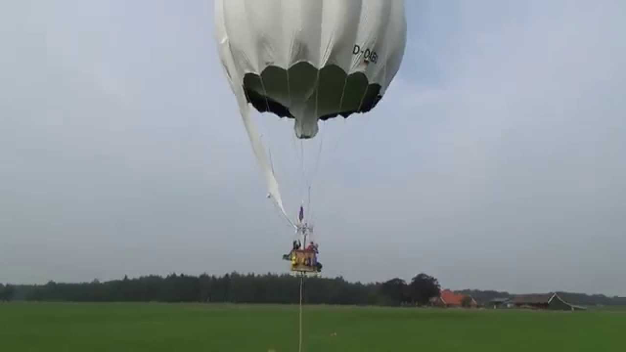 Gasballoon landing D-OABD Cameron GB-1000 at Zelhem (Maidenflight ...
