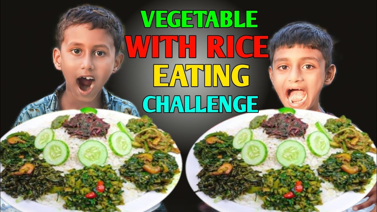 vegetable with rice Challenge | Chicken Roast Eating Challenge ...