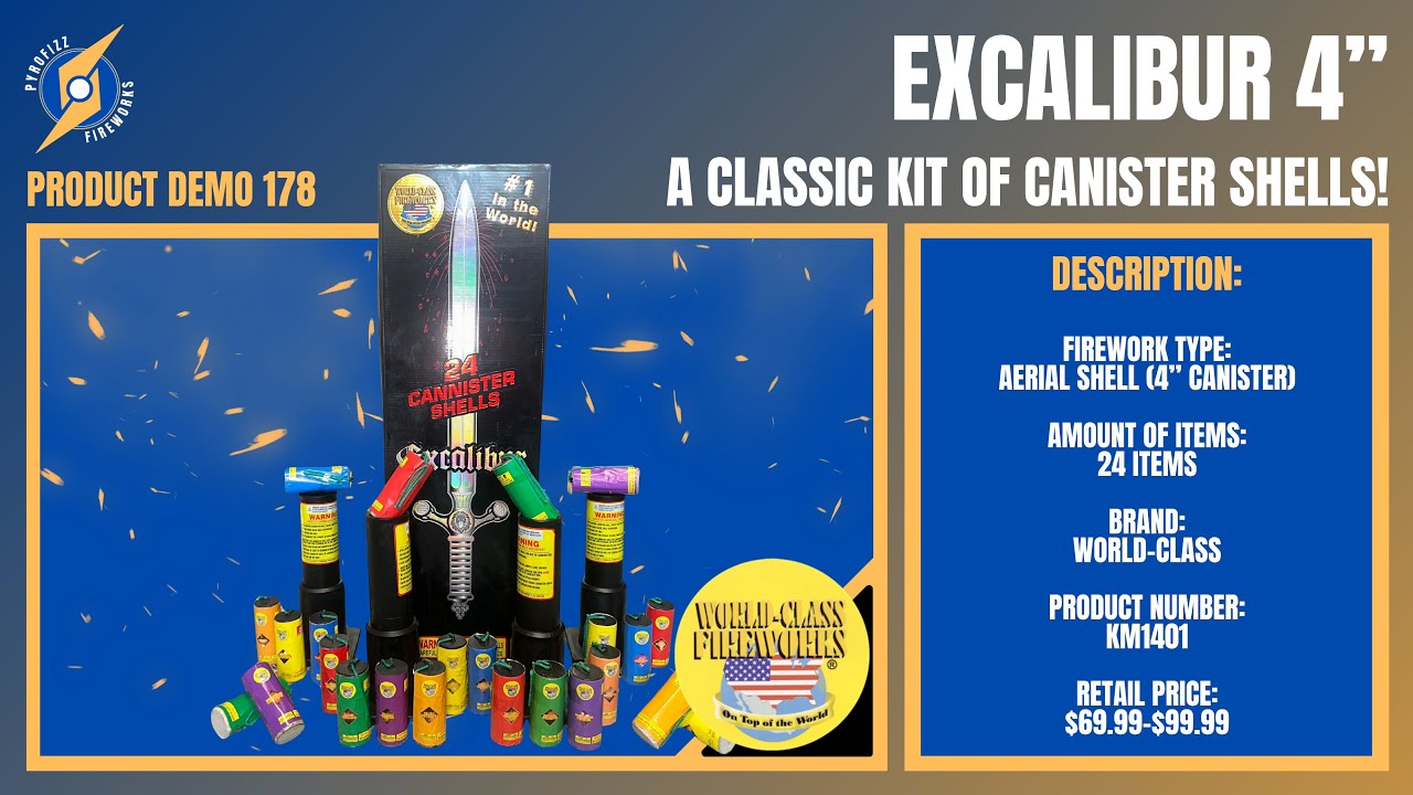 Excalibur 4” Canister Shells by World-Class Fireworks - YouTube