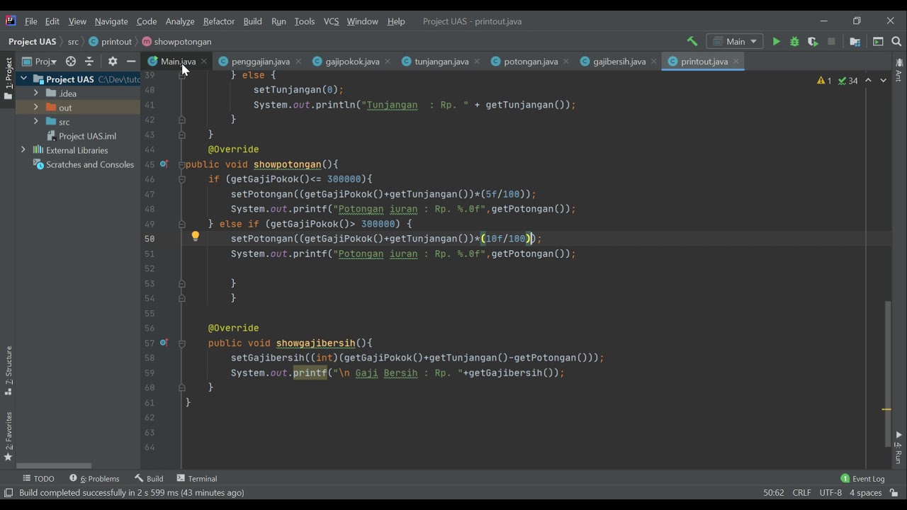 Program Penggajian (Project UAS Pemrograman berorientasi objek) 'Finishing' - YouTube