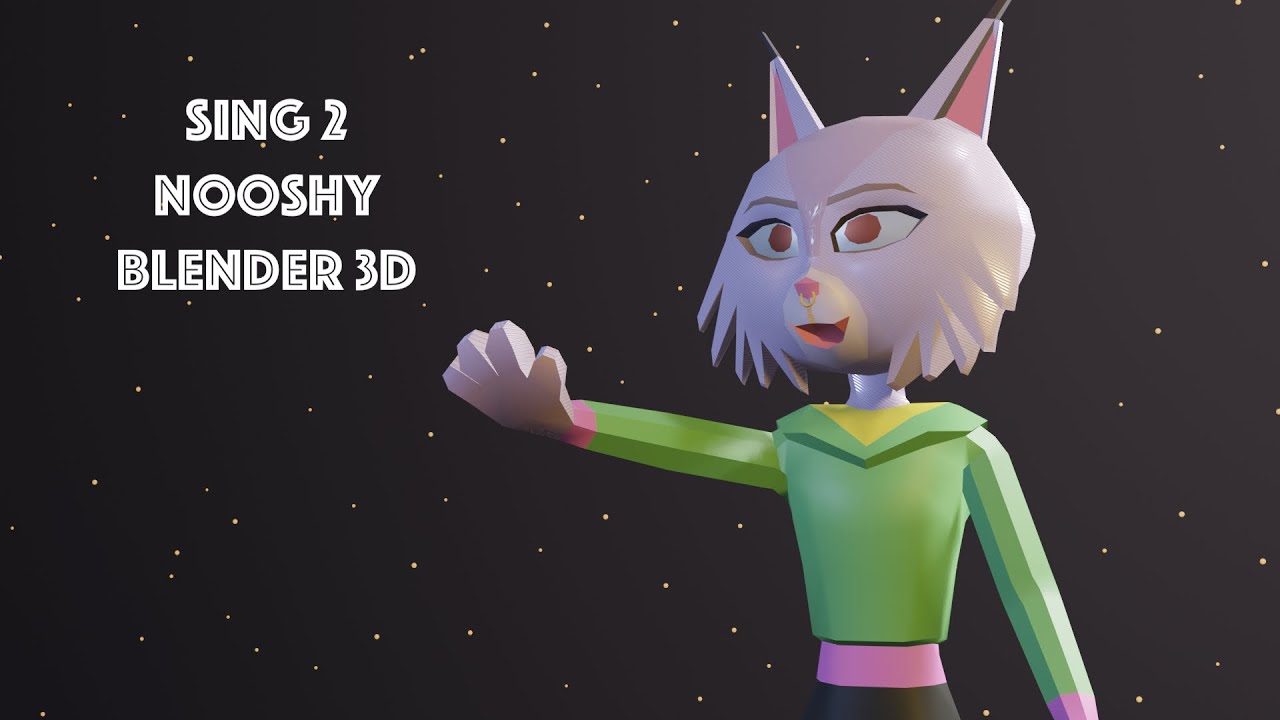 Blender 3D Modeling Low Poly Sing 2 Cat Lynx (Nooshy) - YouTube