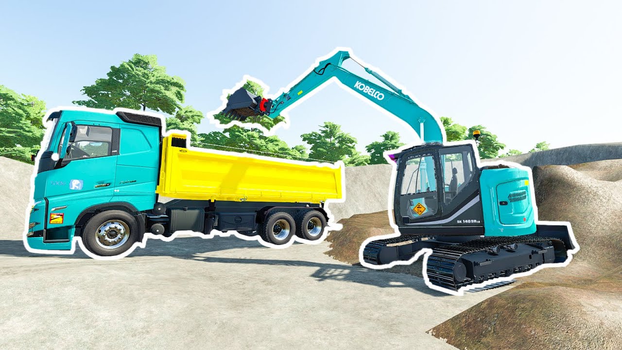 Farming Simulator 22 Excavator Showcase Kobelco SK140 - game máy xúc ...
