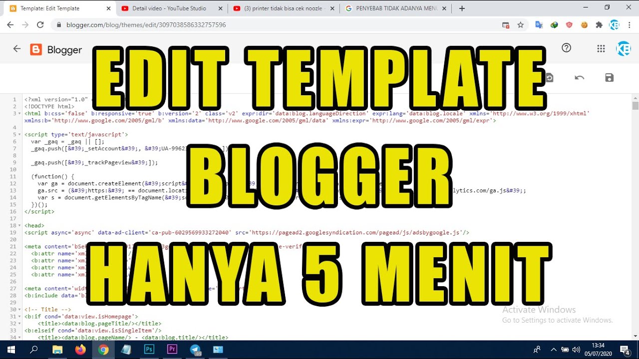 CARA MUDAH EDIT TEMPLATE BLOGGER HANYA DENGAN 5 MENIT SELESAI - YouTube