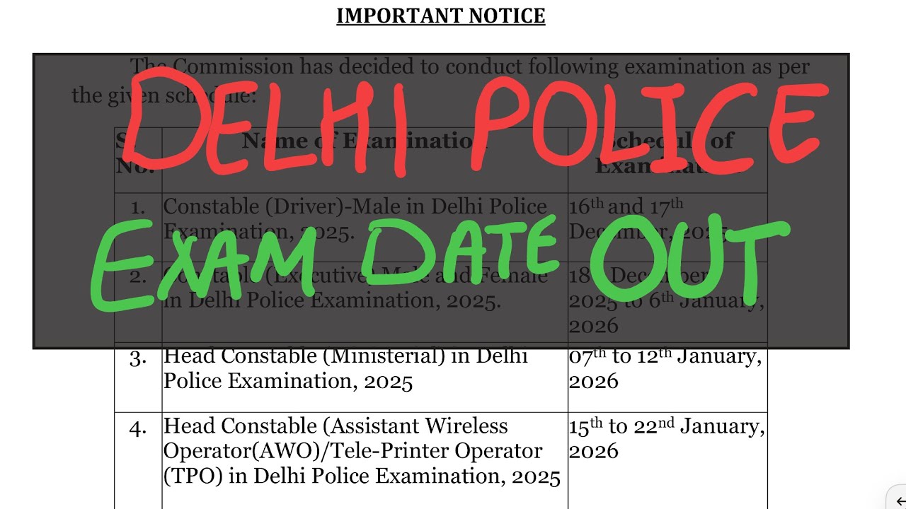 Delhi Police Exam date out check fast😱 - YouTube