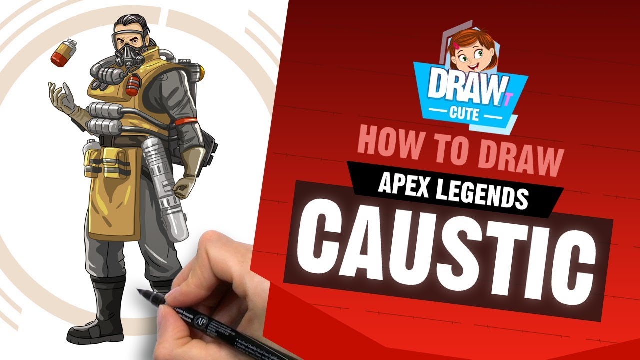 How to draw Caustic | Apex Legends - YouTube