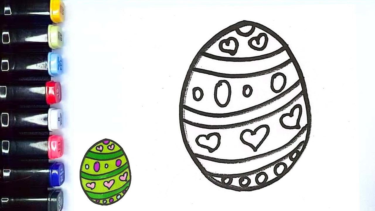 How to Draw a Cute Easter Egg, Easy Drawing step by step - YouTube