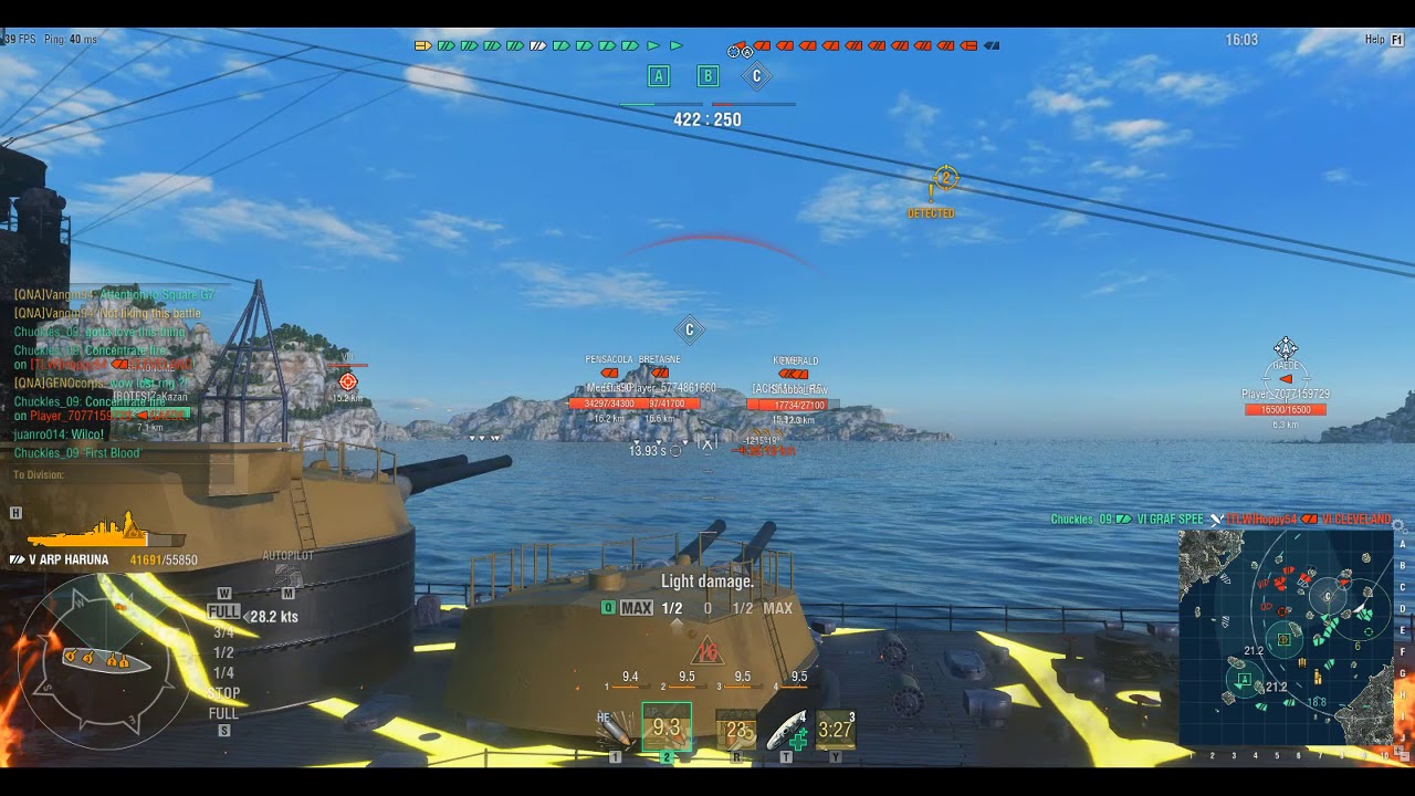 World of Warships 0.7.1.1: ARP Haruna Battle 01 - YouTube