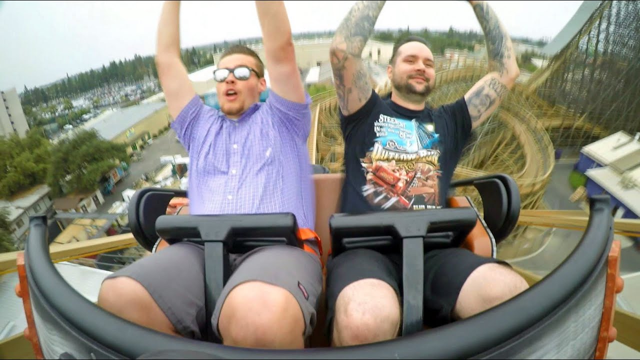 Ghostrider front seat on-ride reverse ridercam HD POV Knott's Berry ...