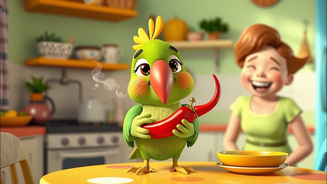 Parrot Eats Chilli Song For Kids | Nursery Rhymes For Babies ...
