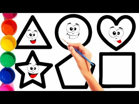 Learn Shapes | How to draw shapes, square, triangle, star, rectangle ...