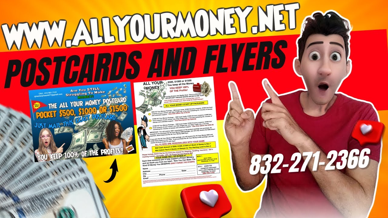 Work at home mailing flyers & post cards, Millionaire mailer flyer ...