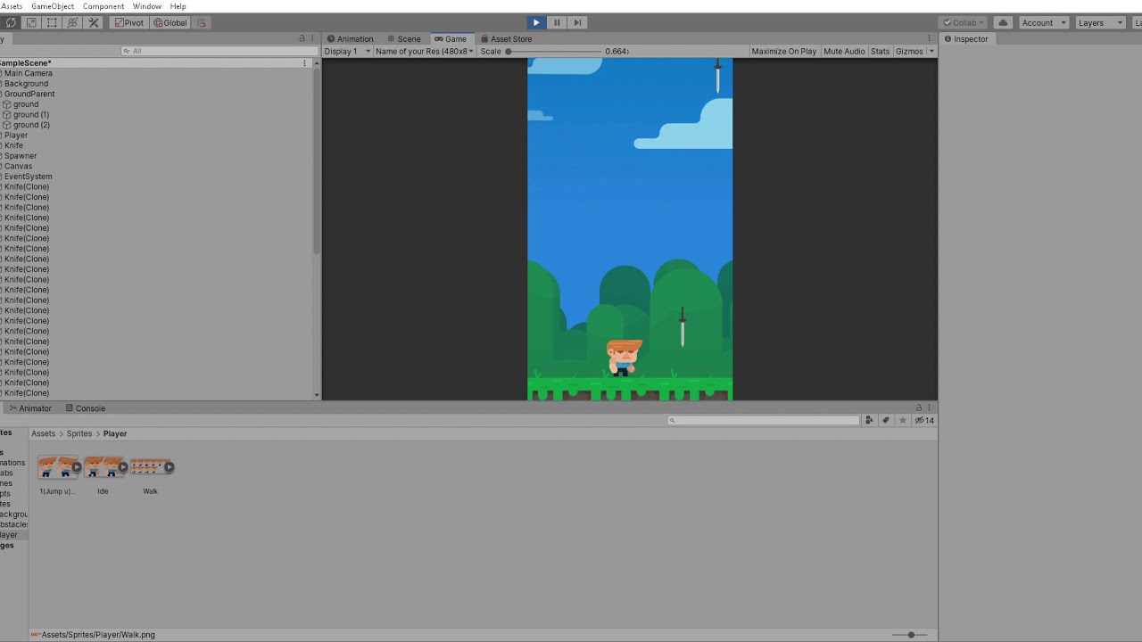 Falling Knives SampleScene - YouTube