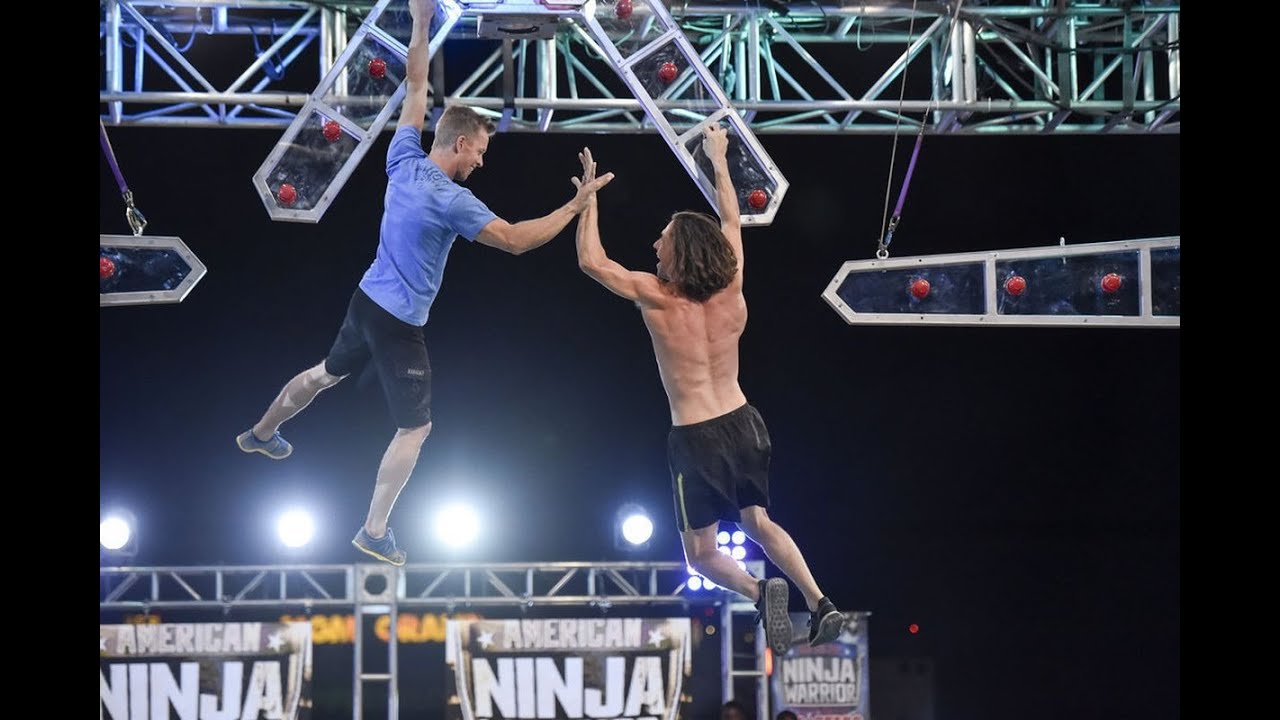 geoff britten vs issac caldiero on the duel doornob drop(American Ninja ...