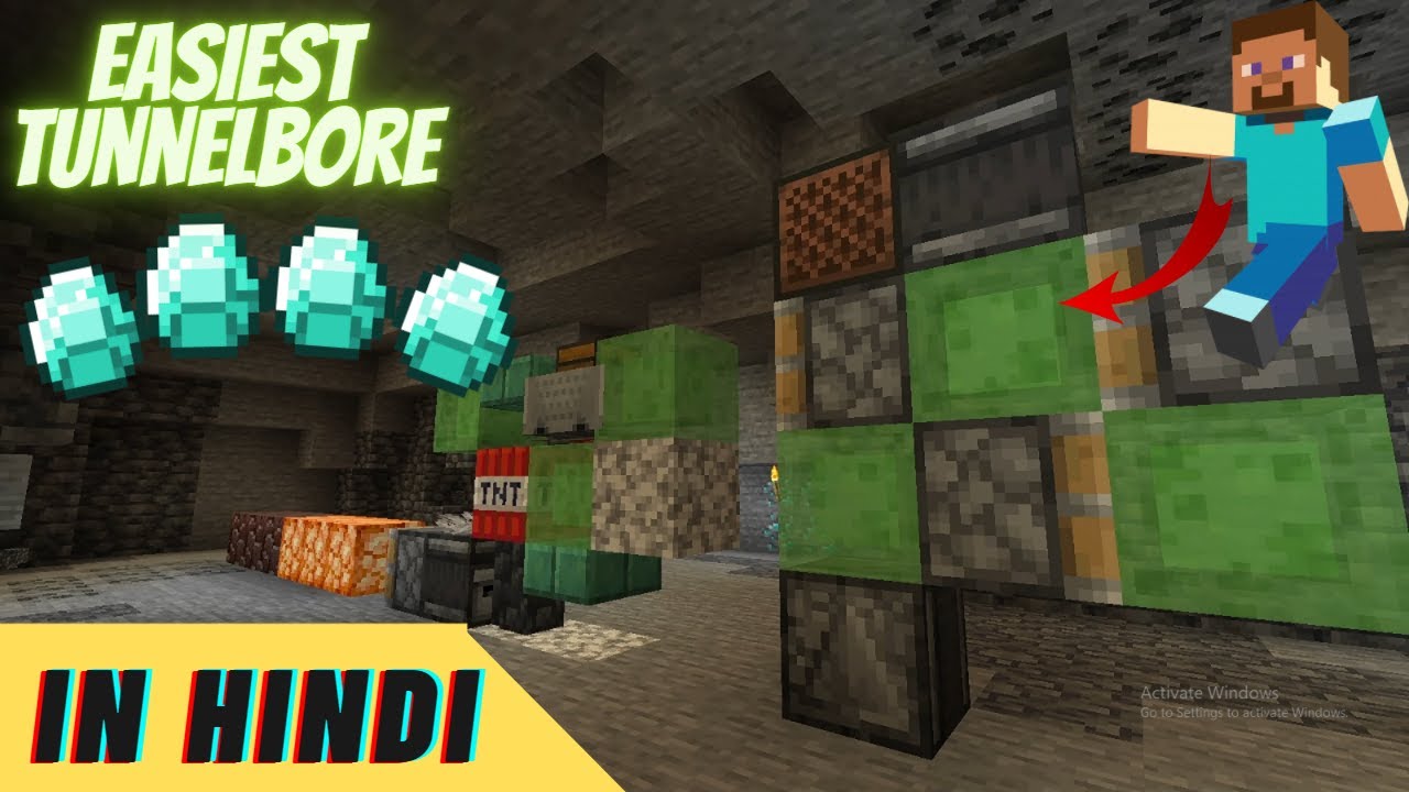 How To make THE EASIEST TUNNEL BORE in minecraft JAVA in HINDI - YouTube