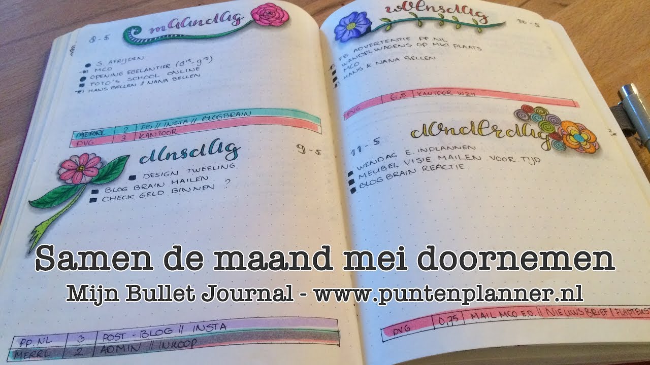De maand mei doornemen - Mijn Bullet Journal - www.puntenplanner.nl ...