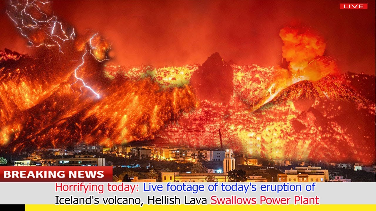 Iceland panic: Live footage Icelandic volcano eruption,thick lava ...