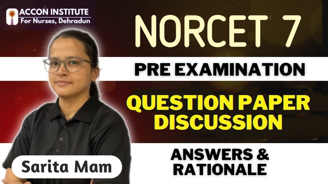 NORCET 7.0 PRE EXAMINATION LIVE QUESTION PAPER DISCUSSION - YouTube