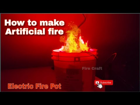 How to make Artificial fire | Electric fire | Fire pot | #firecraft # ...