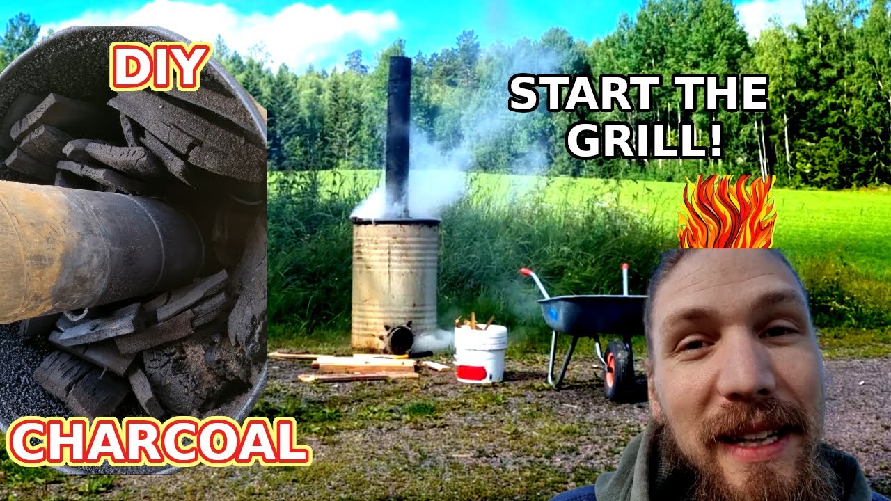 DIY Charcoal - Dry distilling retort - YouTube
