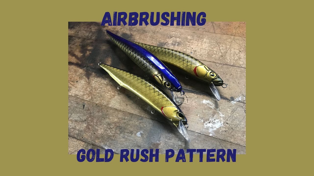 How to airbrush paint my GOLD RUSH pattern on custom jerkbaits - YouTube