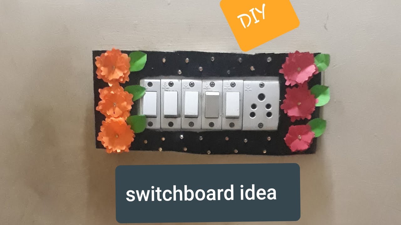 How to decorate beautiful switchboard craft||DIY switchboard idea - YouTube
