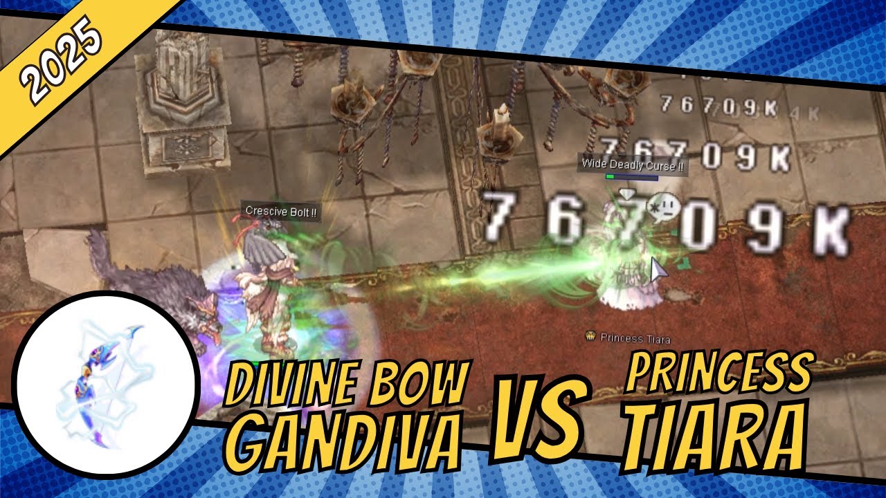 iRO Chaos - Divine Bow Gandiva - Princess Tiara Damage Test (2025 ...