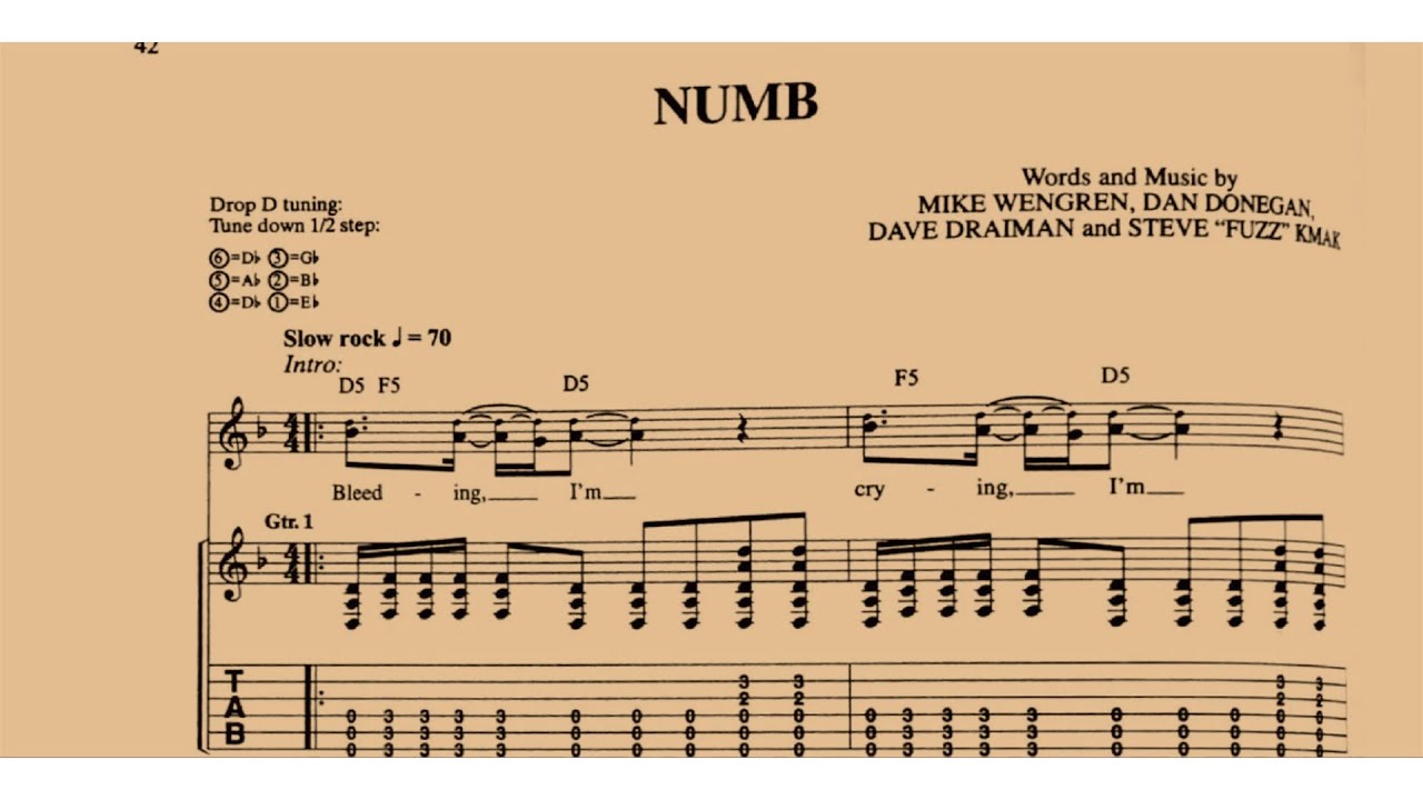 Numb - Disturbed | Guitar Lesson With Tab | Guitar Songbook - YouTube