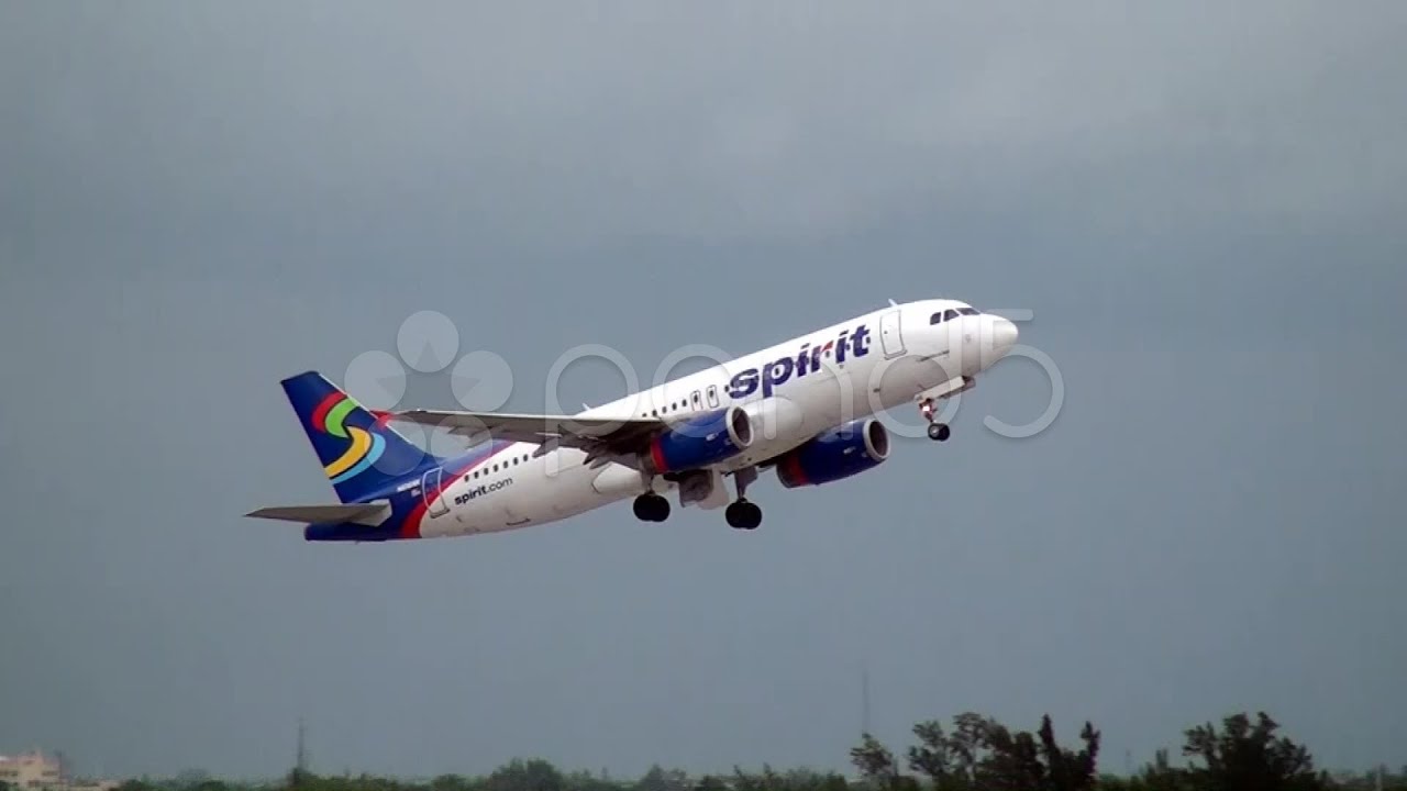 Spirit Airlines Taking Off, 3D. Stock Footage - YouTube