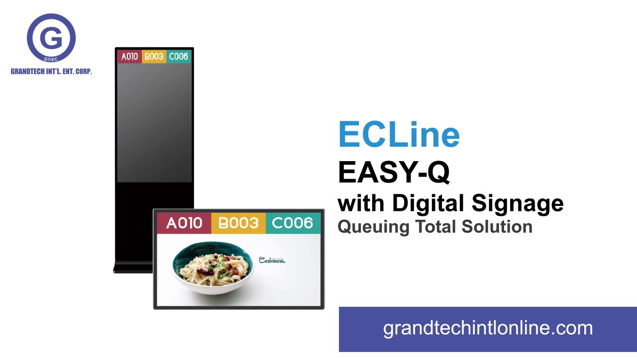 EC Line Easy-Q Queuing System with Digital Signage - YouTube