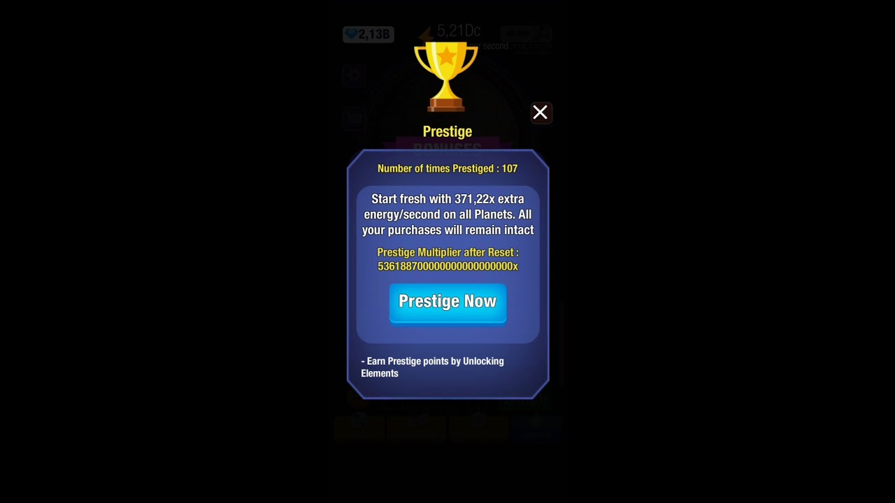 Idle World All Planets Max Level Prestige 107 - YouTube