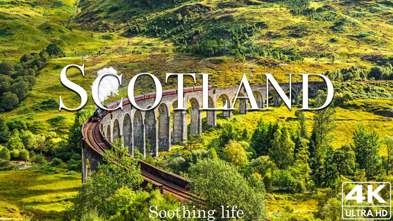 FLYING OVER SCOTLAND (4K UHD) - Relaxing Music Along With Beautiful ...